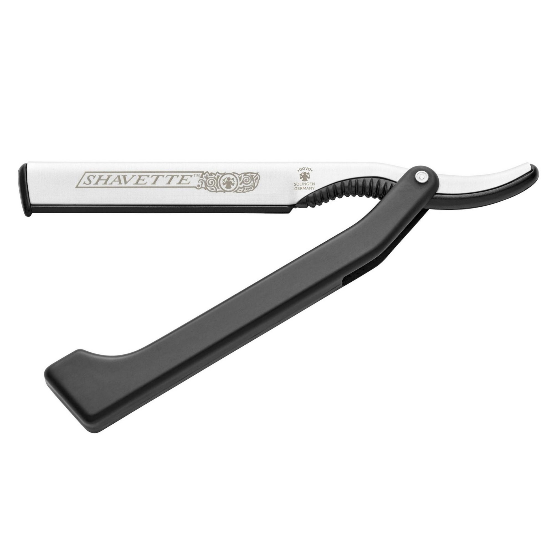 Dovo Shavette, Silver Blade With Black Handle – BarberSupplies Canada