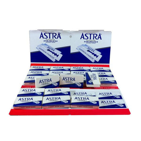 Astra Double Edge Razor Blade / 20 Packs of 5 (Blue) – BarberSupplies ...